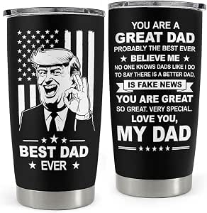 Amazon.com: wowcugi Best Dad Ever Tumbler 20oz, Trump Dad Gifts for ...