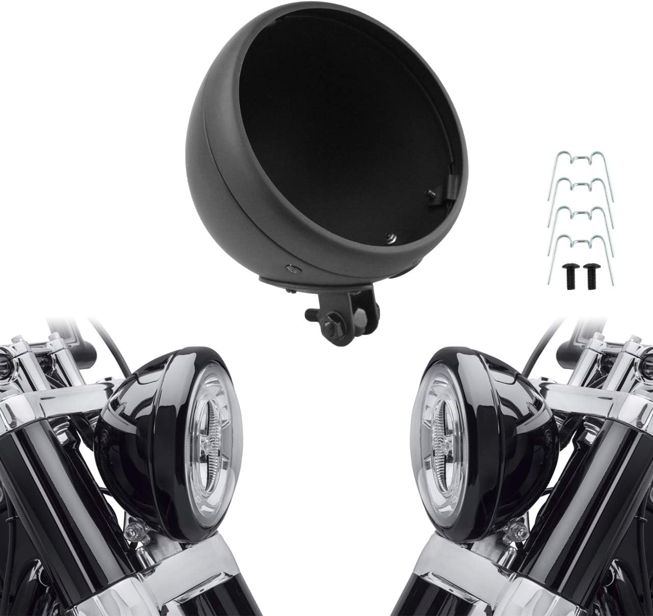 Amazon.com: HDBUBALUS Motorcycle 7" Headlight Housing 7 Inch Head Lamp ...