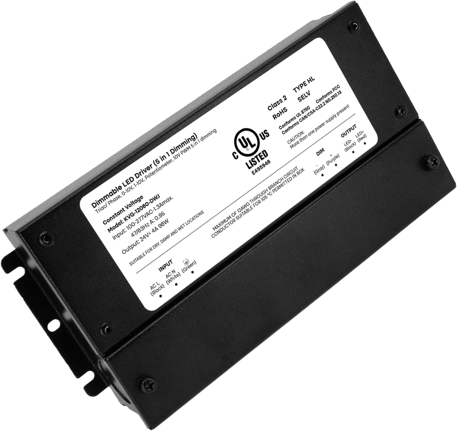 24V 96W Magnitude Electronic Transformer LED Driver (E96L24DC-KO ...