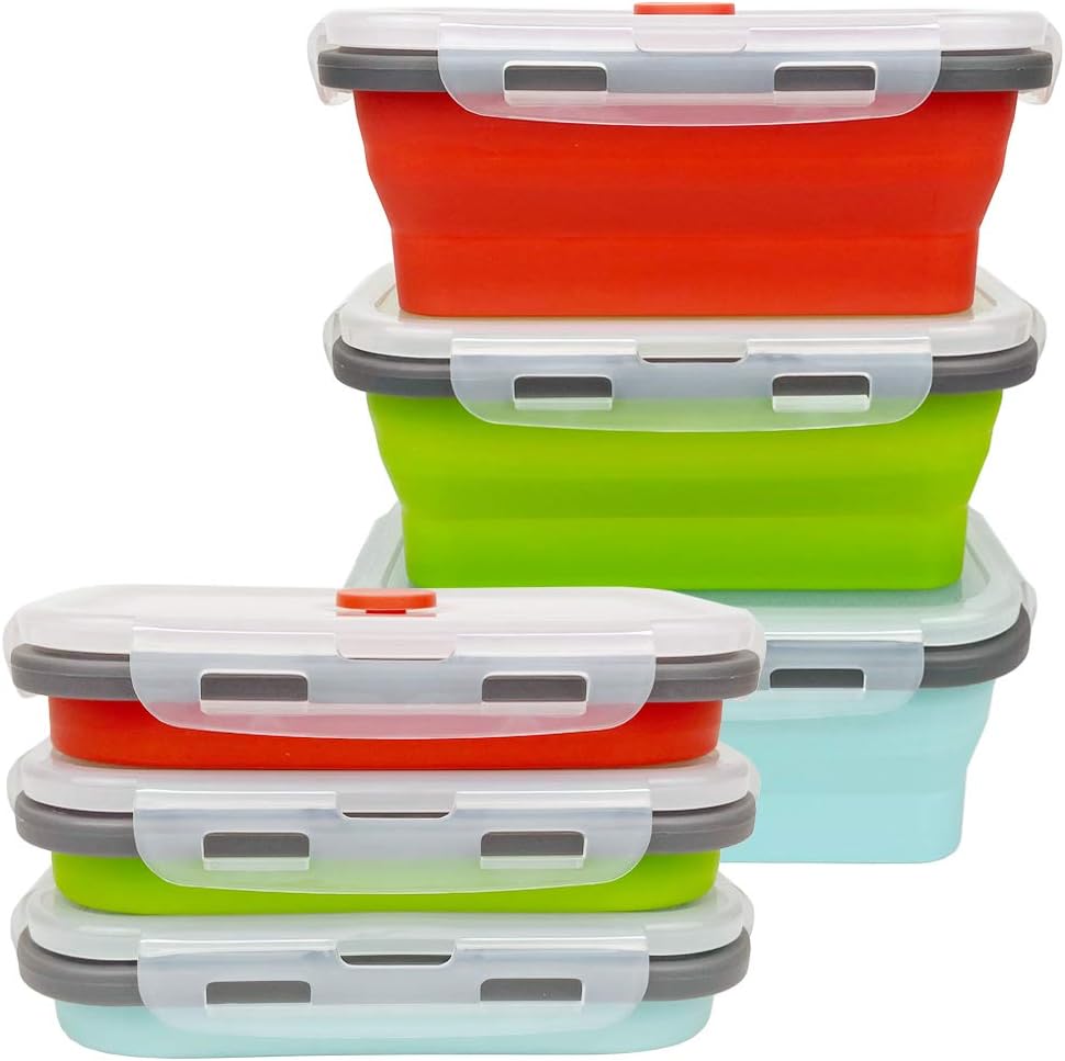 Amazon.com: FUSMYE 2 Pack Big Size Collapsible Silicone Bento Lunch ...