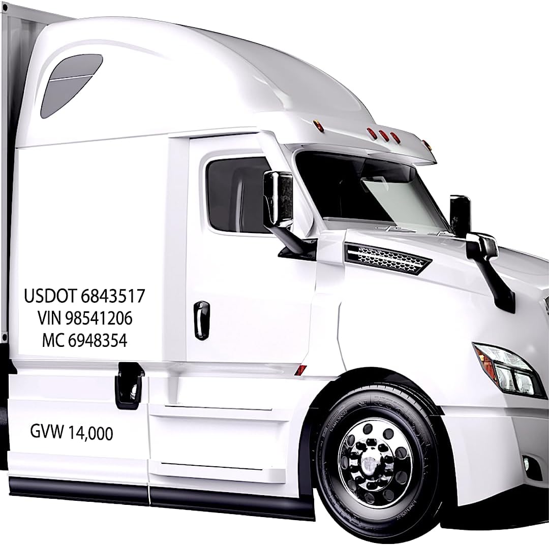 Amazon.com: Custom Truck Numbers & Letters (2 Sets) USDOT, Company ...