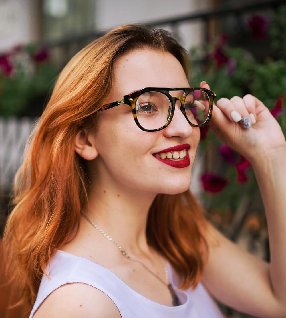 FEISEDY Gafas de bloqueo de luz azul aviador de los años 70, marco ...