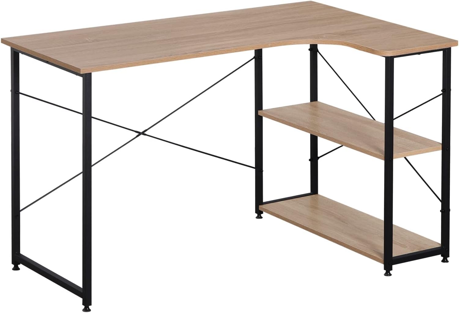 Gr8 Home Black Wooden L Shape Computer Desk Home Office Workstation ...
