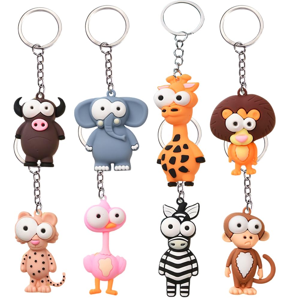 KDFSSIPE Jungle Animals Keyring, Mini Key Chains, Animal Keychains ...