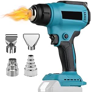Akku-Heißluftpistole,Ersatz für Makita 18V BL1830 BL1850,mit Digitaler Bildschirm Zubehör Bis Zu ...
