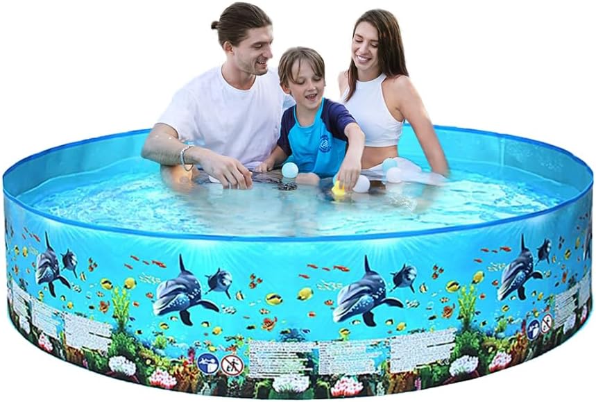 Amazon.com: Nuwani 8FT Large Family Round Pool, Non Inflatable Easy Set ...