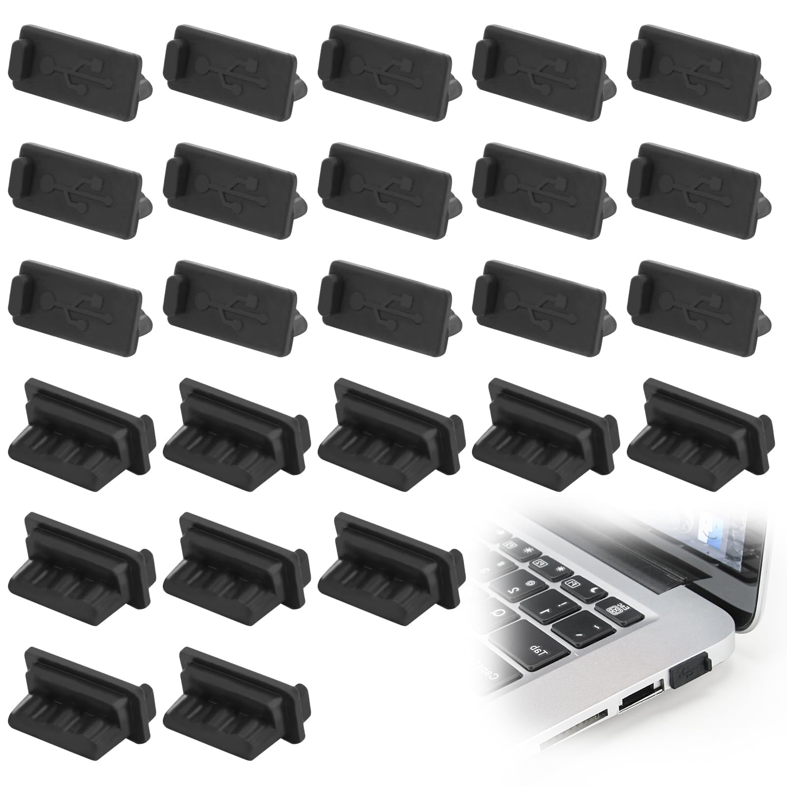 20pcs USB Dust Cover Silicone Anti Dust Plugs USB 2.0/3.0 Charging Port ...