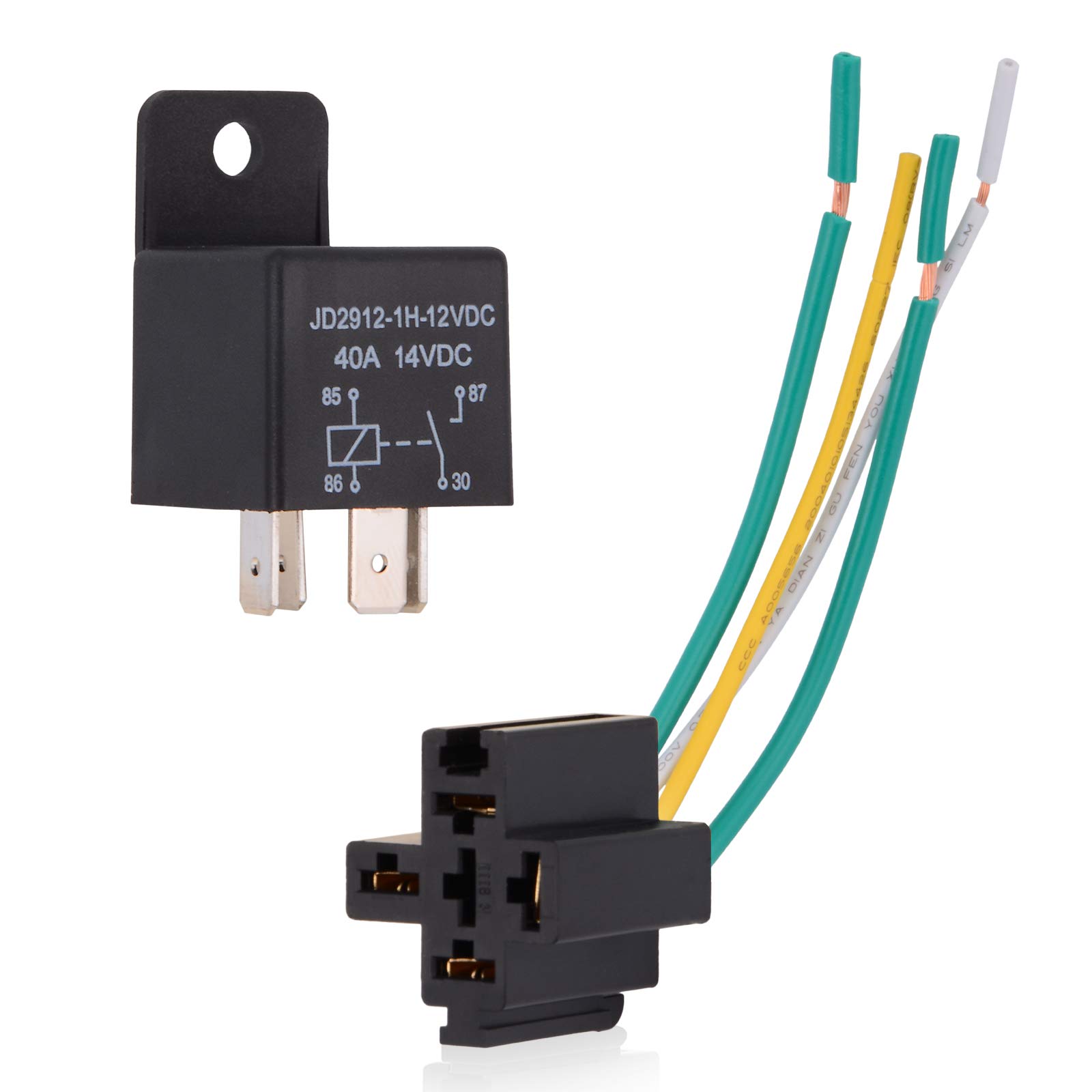 Amazon.com: EHDIS Car Truck Relay Socket Harness kit 4 Pin 4 Pre-Wired ...