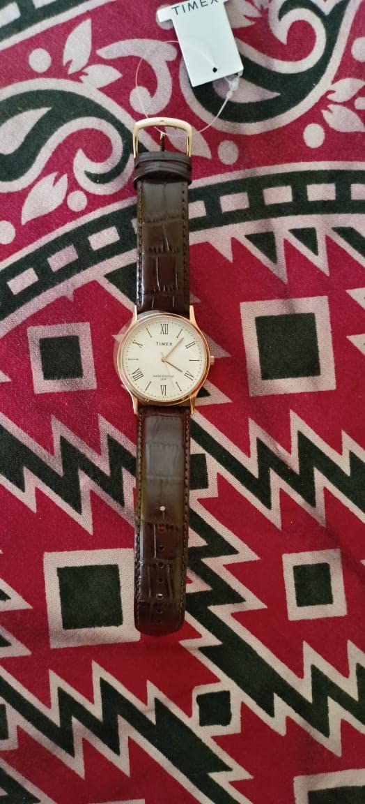 TIMEX Men's Analog White Dial Coloured Quartz Watch, Round Dial Rose ...