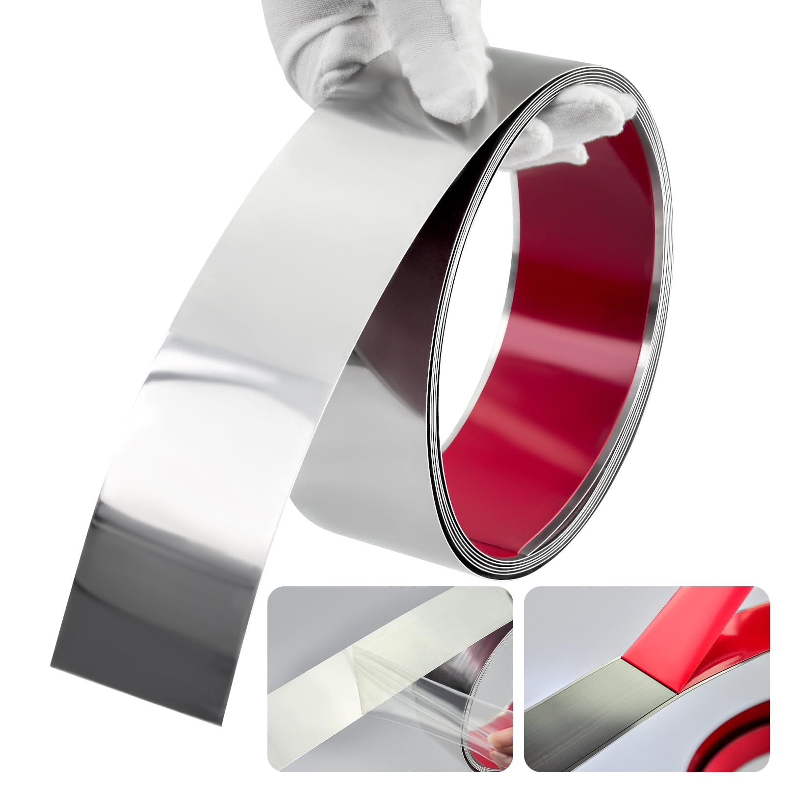 Amazon.com: Self-Adhesive Stainless Steel Wall Trim, Flexible Molding ...