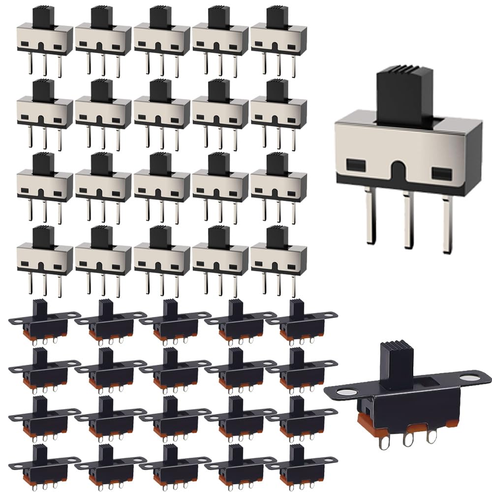 Snapklik.com : 40PCS Slide Switches 250V/3A,1P2T SPDT 3 Pin 2 Position ...