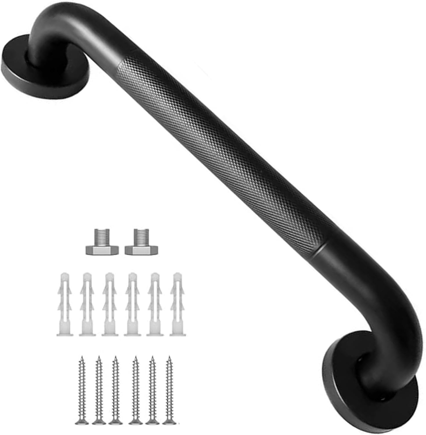 Shower Grab Bar, Safety Hand Rail 30CM Black Coated Stainless Steel ...