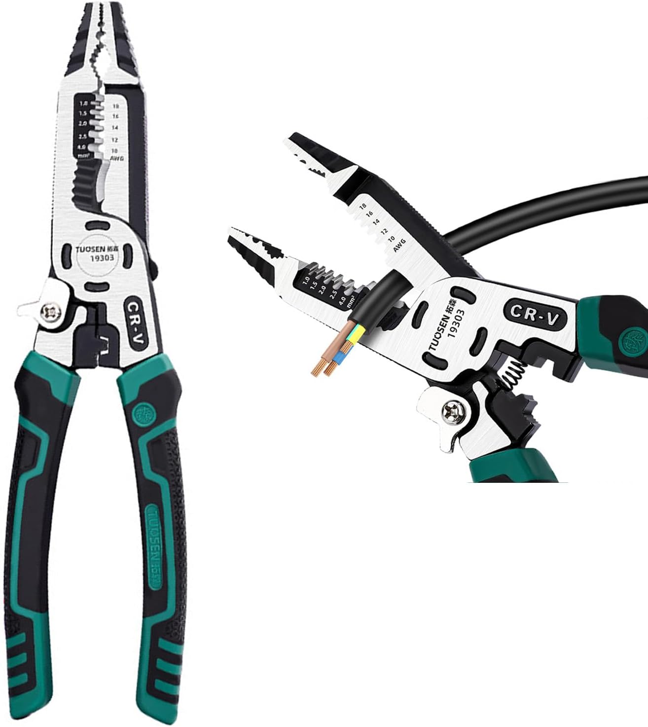 Wire Stripper Tool - 9-in-1 Multi-Function Wire Cutter, Stripper ...