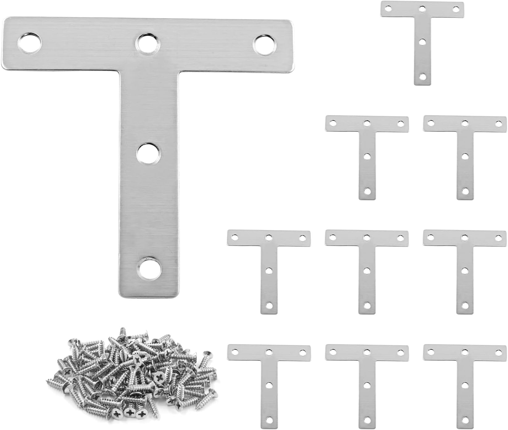 Amazon.com: Rannb T Brackets Mending Plate 3.14" x 3.14" Stainless ...