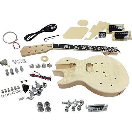 Amazon.com: Solo LP Style DIY Guitar Kit, Basswood, Flame Maple Top ...