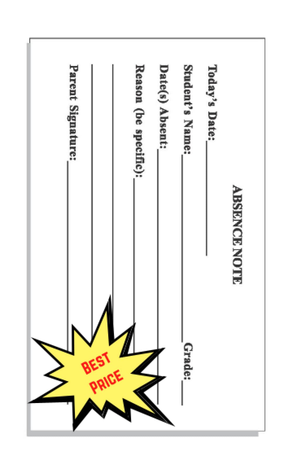 Absence Note Pad to School I Notes to School | Notepads for Parents of ...