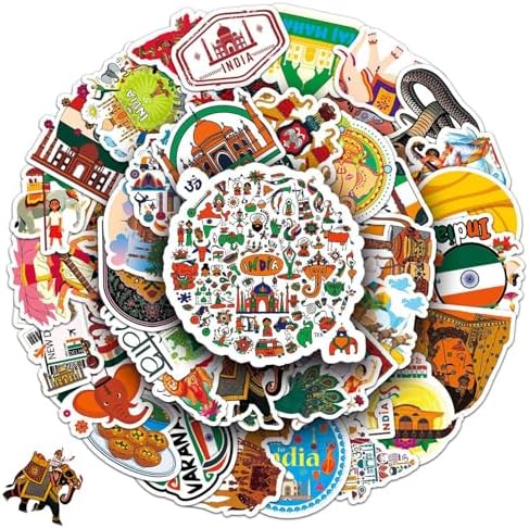 Amazon.com: Navy Peony Incredible India Travel Stickers (28pcs) - New ...