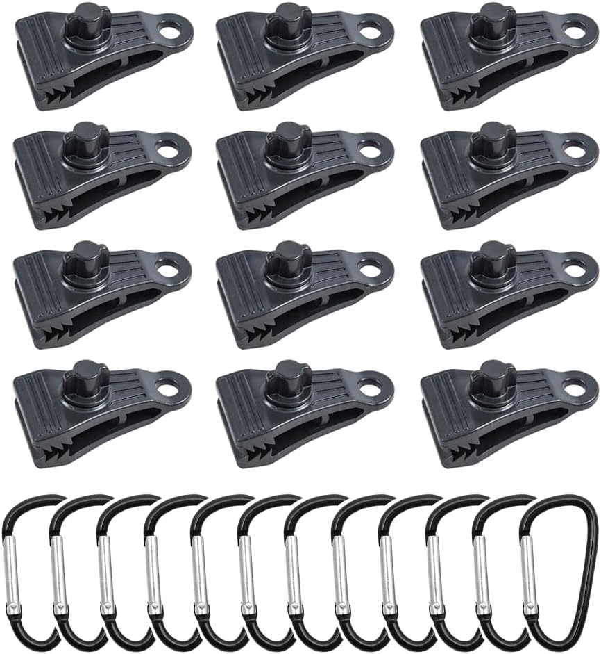 Amazon.com : DSkoiph Heavy Duty Outdoor Camping Tarp Clips and D-Shaped ...