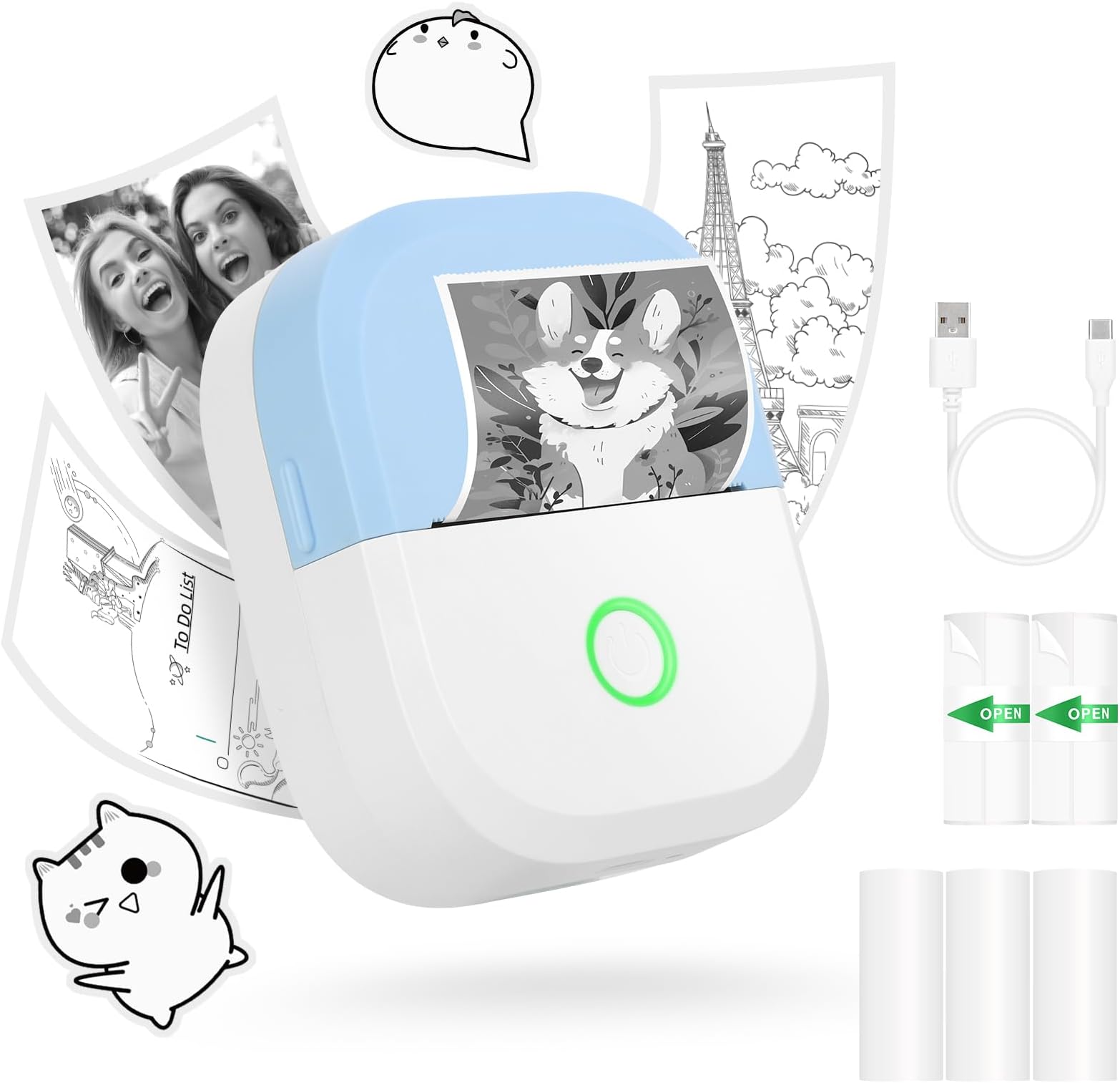 mafiti Mini Printer,Bluetooth Sticker Thermal Printer for Ultra-Clear ...