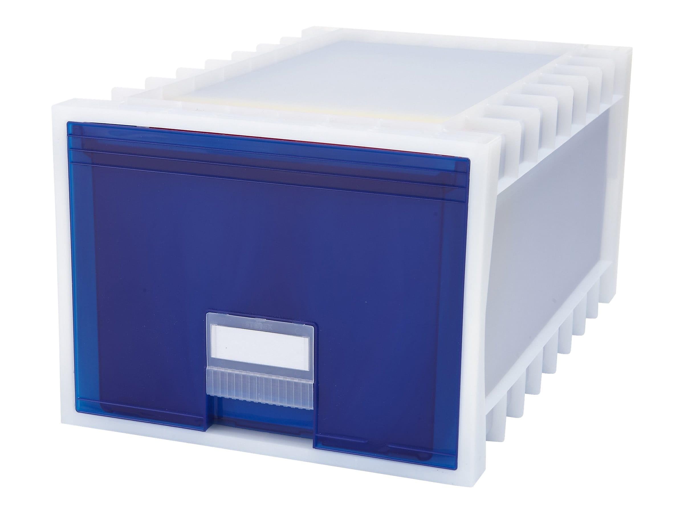 Amazon.com : Storex 61106U01C Stackable Storage Drawer, Blue/White ...