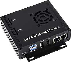 Waveshare Dual Gigabit Ethernet 5G/4G Mini-Computer Based On Raspberry Pi Compute Module 4 (NOT ...