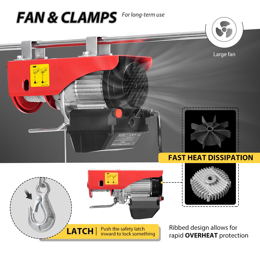 Snapklik.com : VIVOHOME Electric Hoist, 110V 1320 Lbs Winch