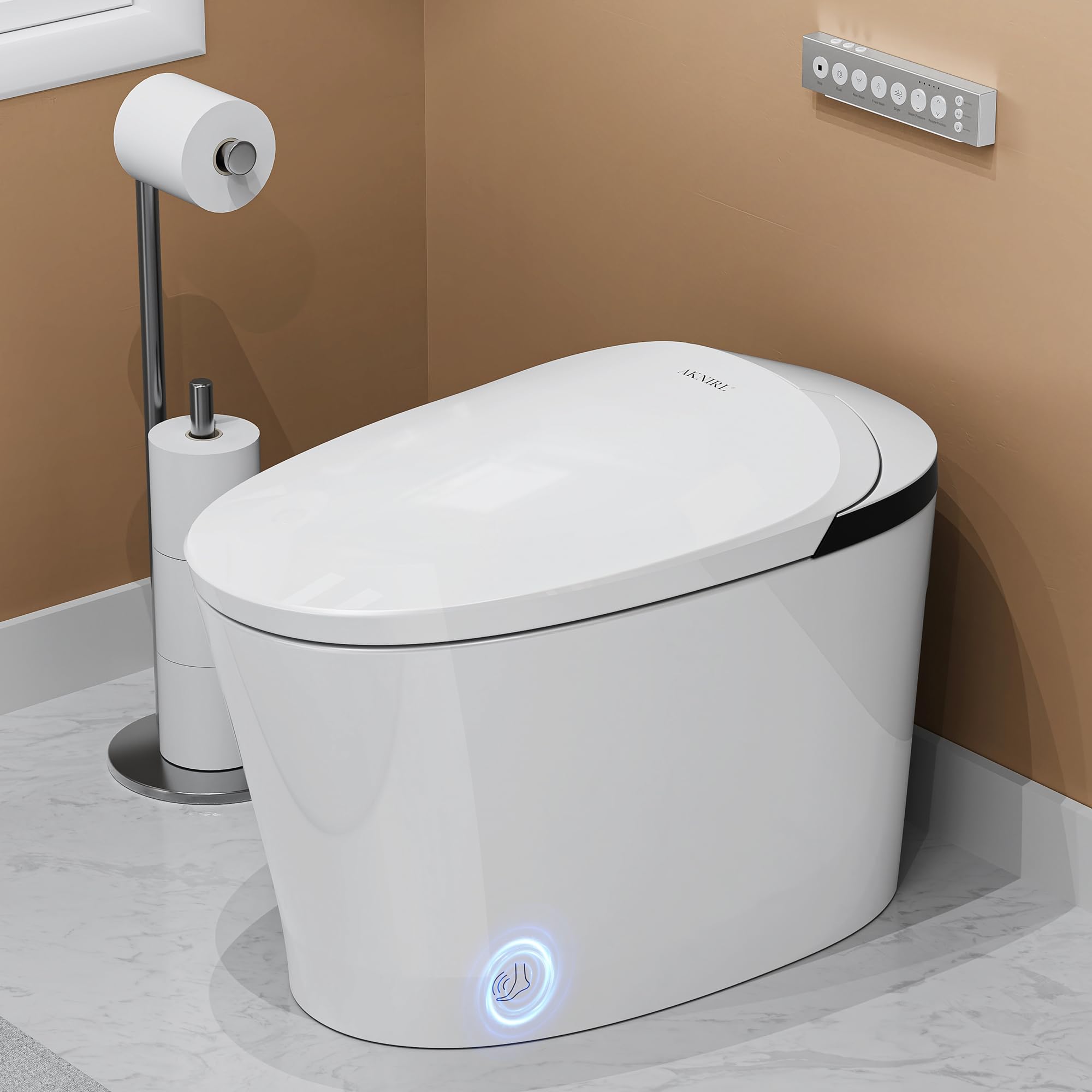 AKNIRL Smart Toilet with Bidet Built-in, Heated Seat, Booster Pump ...