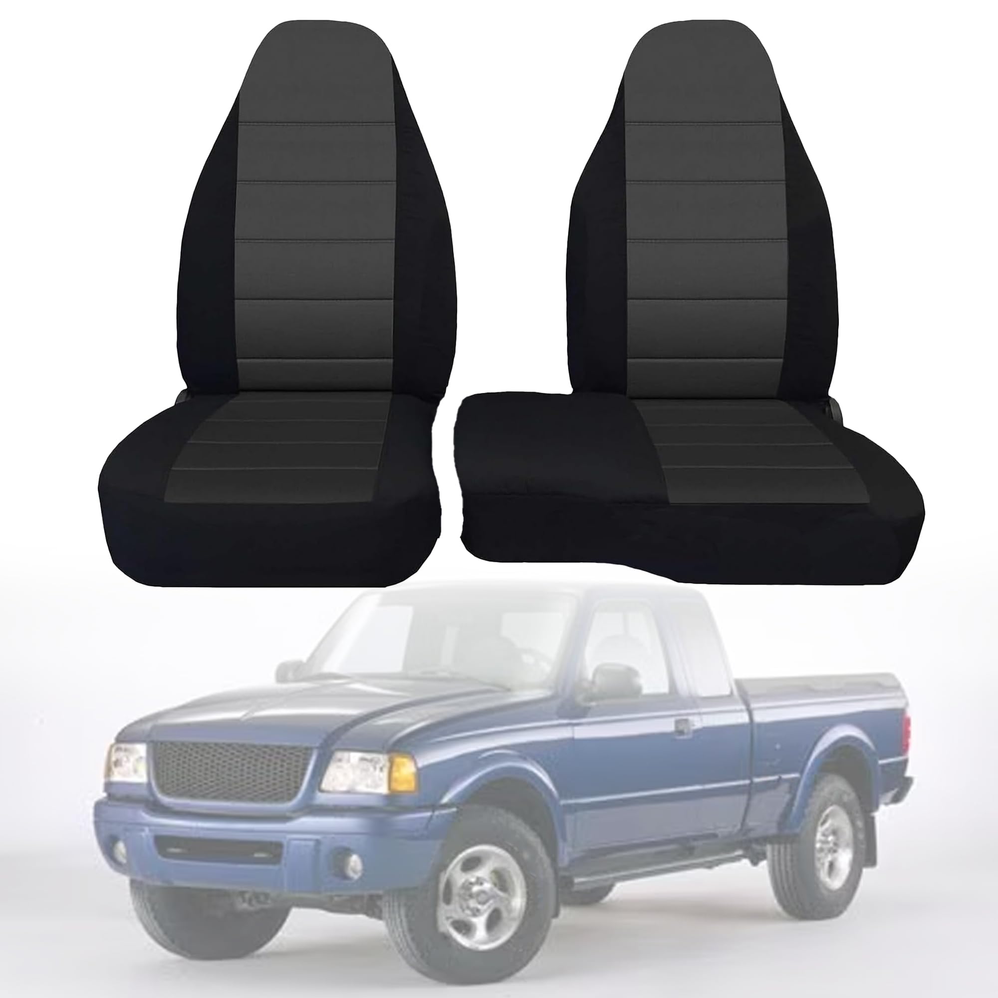 2001 Ford Ranger Console Lid Runfider 2Pcs 60/40 Cloth High Back Bench