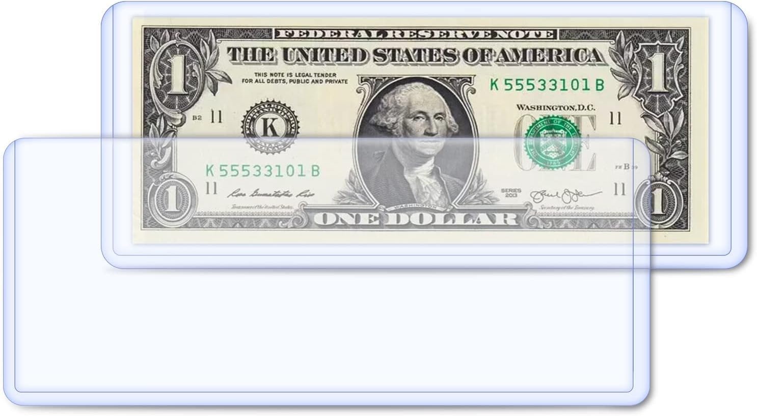 Paper Money Holder 50 Regular Deluxe PVC Currency Sleeves - Semi-Rigid ...