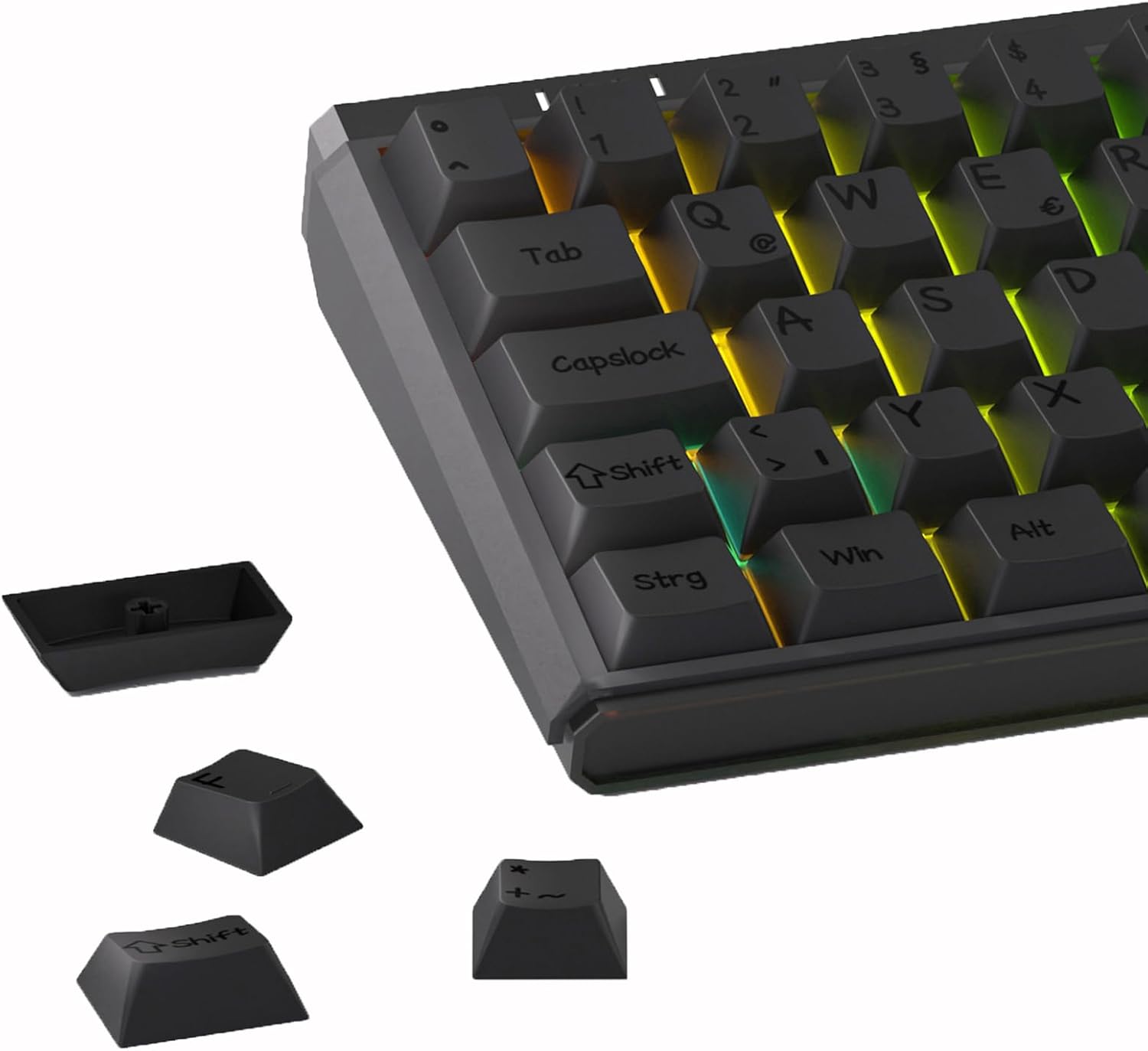 Amazon.com: SUEHIODHY PBT German Gray Keycaps 144 Keys Cherry Profile ...