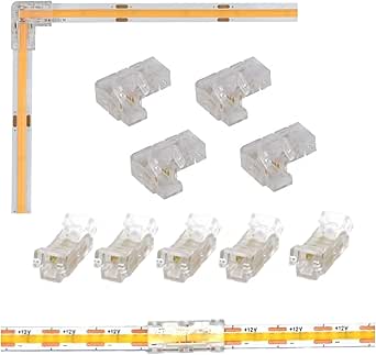 COB LED Strip Connector -4PCS 2pin L Shape Corner Connectors 5PCS ...