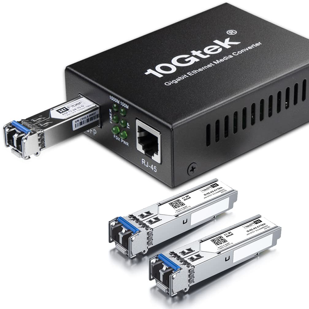 Amazon.com: 3 pack 1.25G Single Mode SFP LC Module with SFP to RJ45 ...