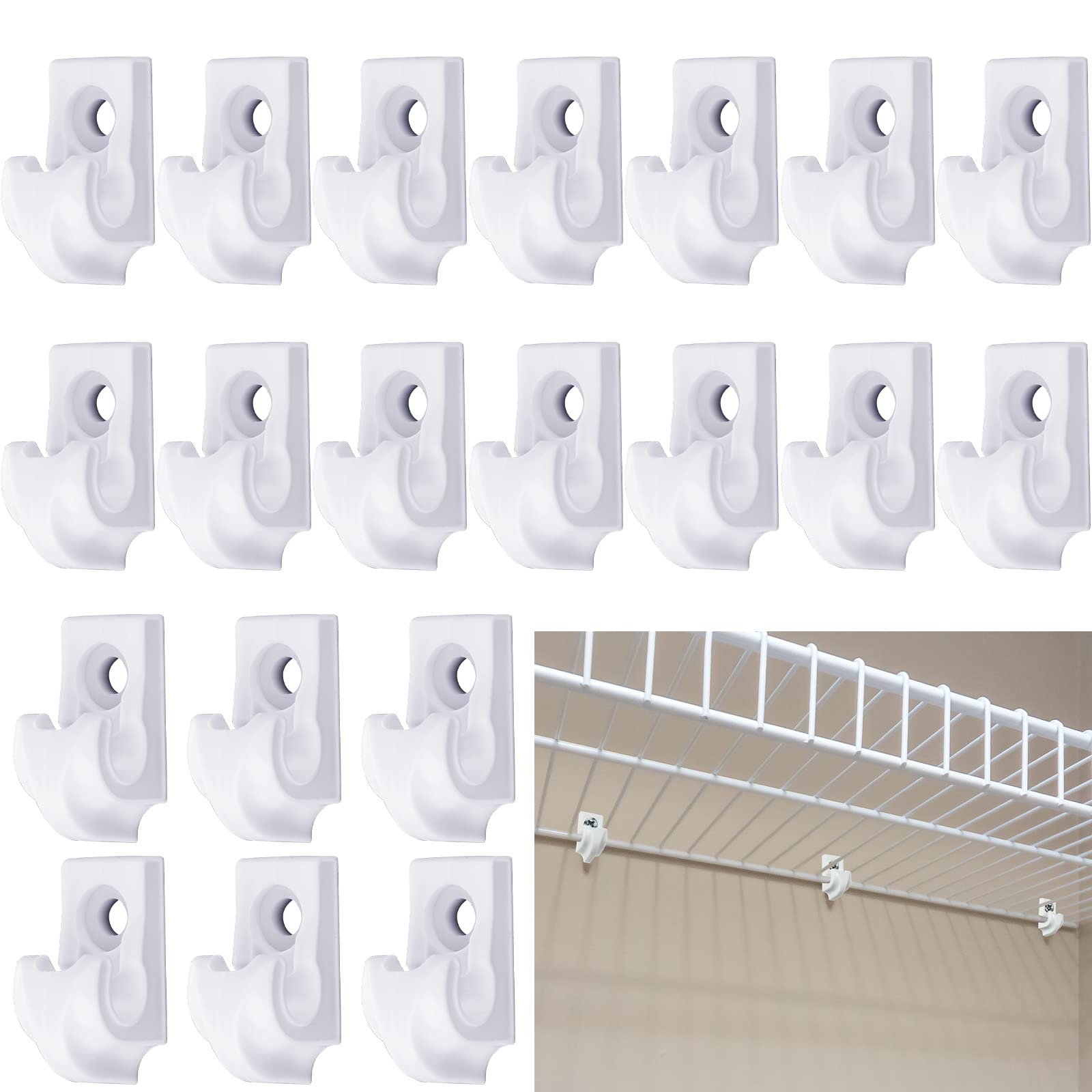 Wire Shelf Loop Clip Down Wall Clip Plastic Closet Shelves Clips Heavy ...