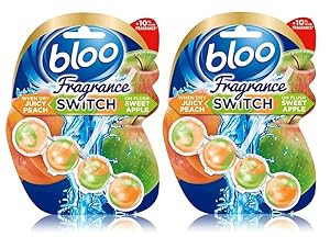 Bloo Solid Toilet Rim Block Juicy Peach & Sweet Apple, 2x50g |Fragrance ...