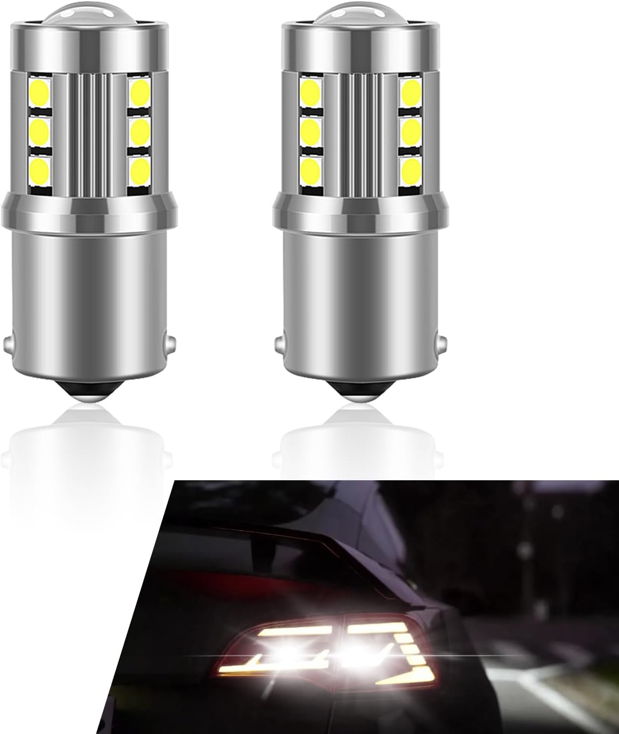 Amazon.com: Yumfugu 2 PCS 1156/BA15S LED Bulb, 3030 15SMD LED Reverse ...