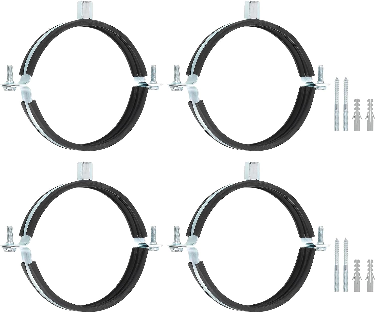 uxcell 4 Pcs Adjustable Pipe Bracket Clamp, 4-1/2"(114mm) Wall Ceiling ...