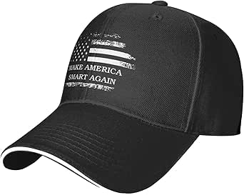 Make America Smart Again Baseball Cap Classic Adjustable Hat Black at ...