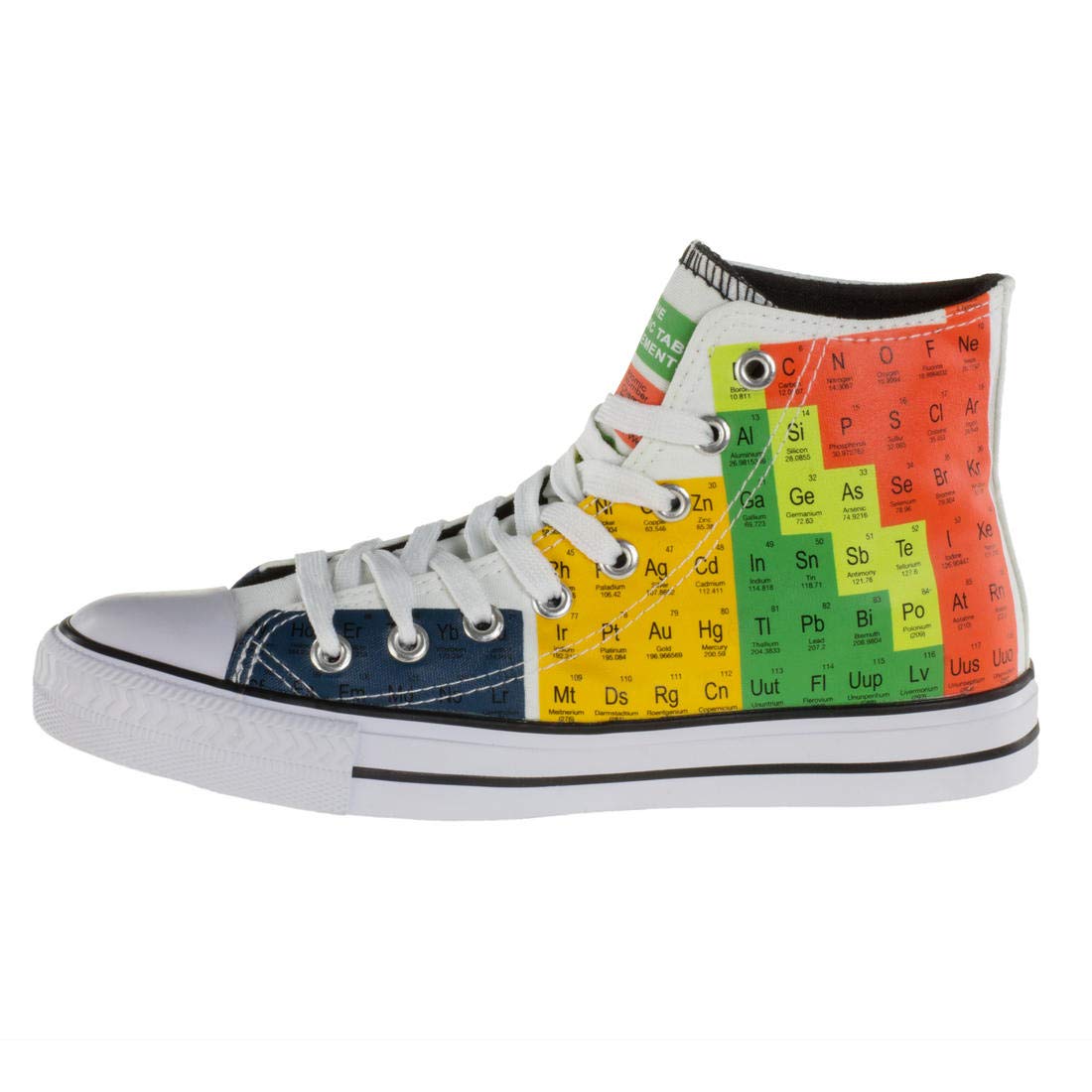 Buy getDigital Periodic Table Canvas Shoes - Unisex High-Top Sneakers ...