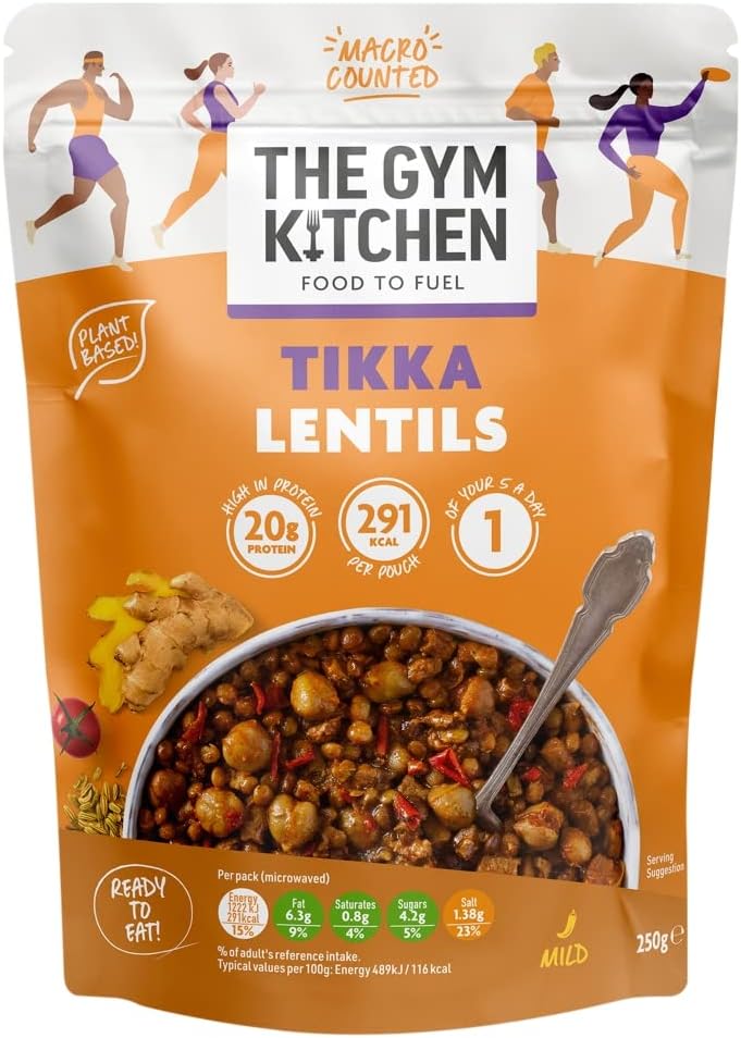 The Gym Kitchen Tikka Lentils, Protein-Packed Vegan Meal, Quick ...