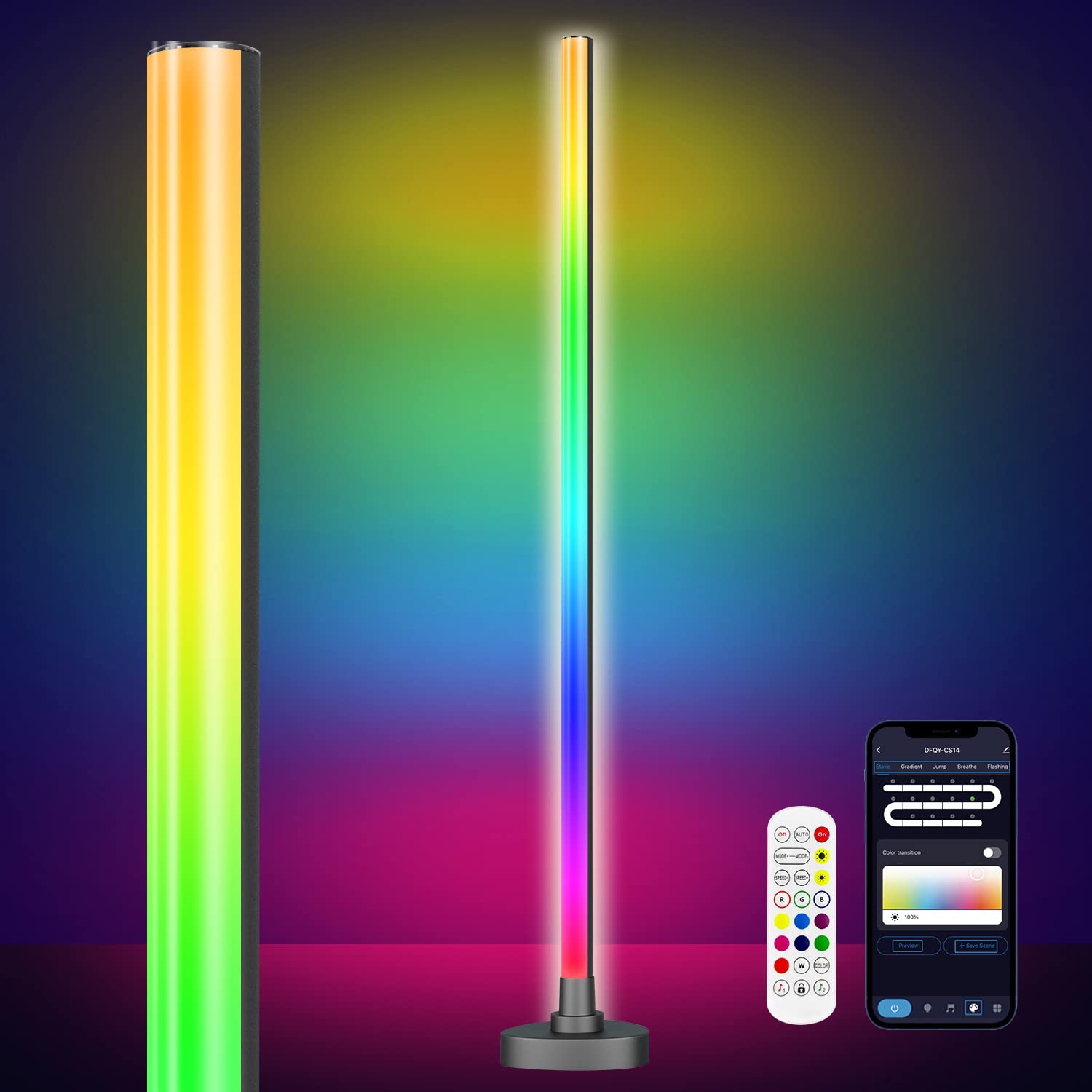 Buy Kaven RGB Floor Lamp, Modern Led Corner Floor Lamp, RGB Color ...