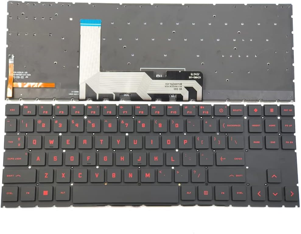 Amazon.com: Replacement Red Backlit Keyboard for HP Omen 15-EK 15 ...