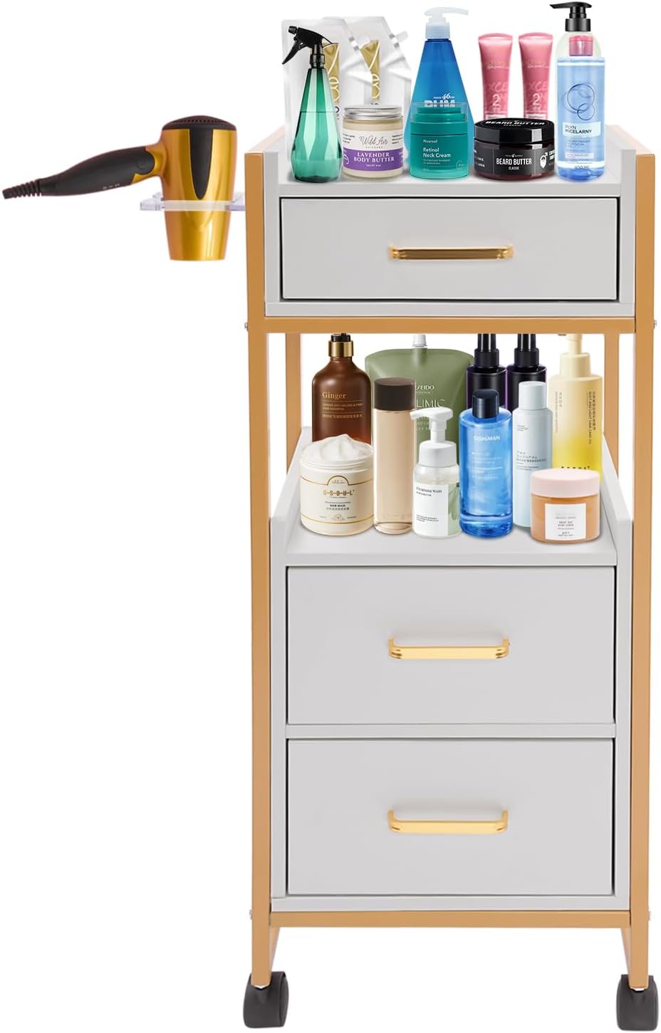 Amazon.com: Hair Salon Storage Cart with Wheels,Barber Storage,Trolley ...