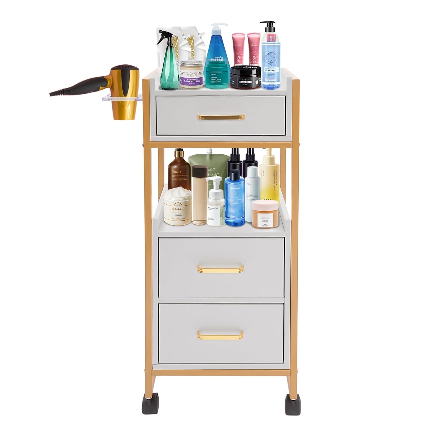 Amazon.com: Salon Cart Barber Trolley with Lockable Wheels, Barber Shop ...