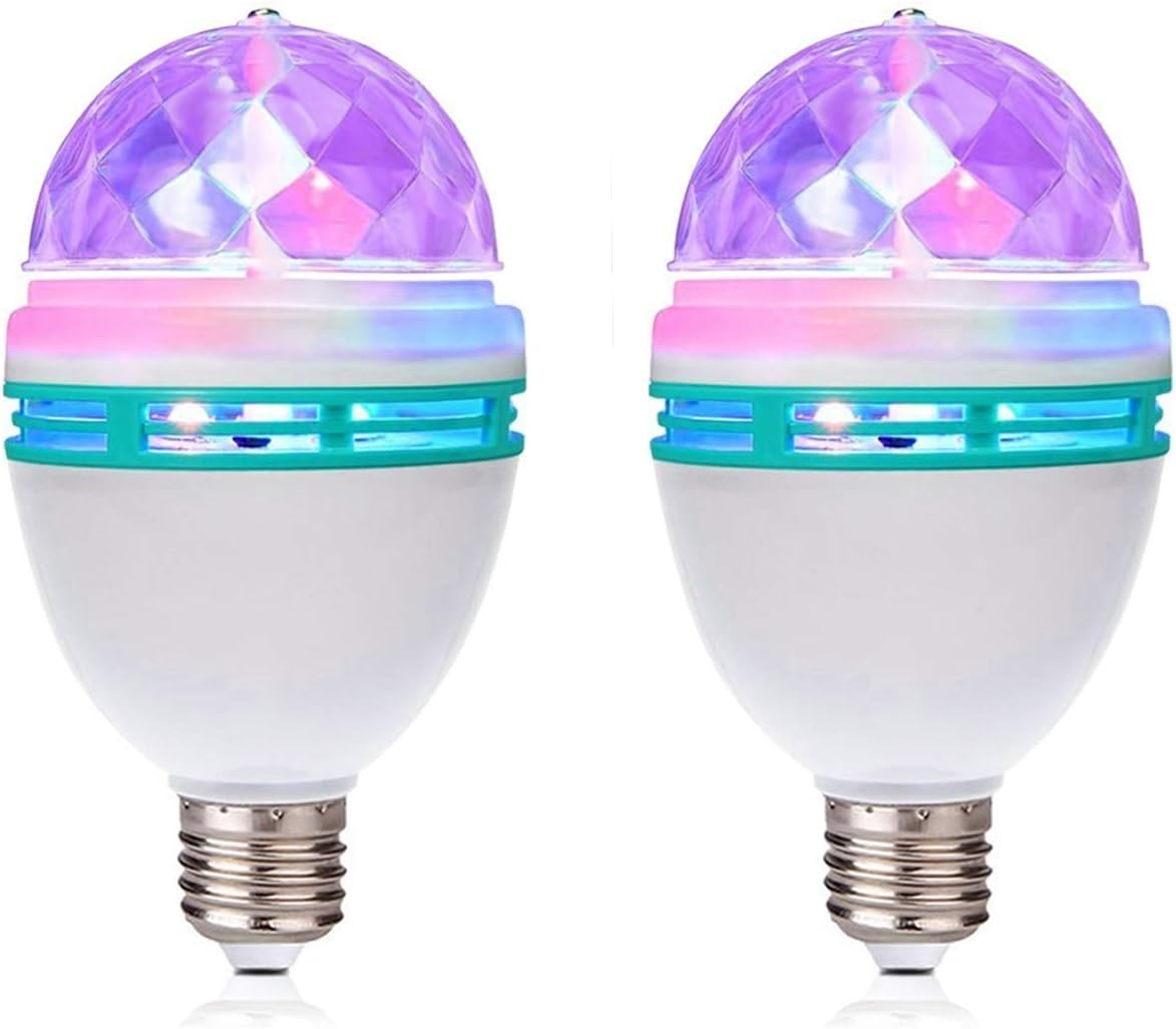 8 Pcs Disco Light Bulb Rotating E26/E27 Party Light Bulbs Rotating ...