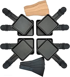 RoDzj Poelon Raclette Carré, 8 Pièces Revêtement Antiadhésif Raclette ...