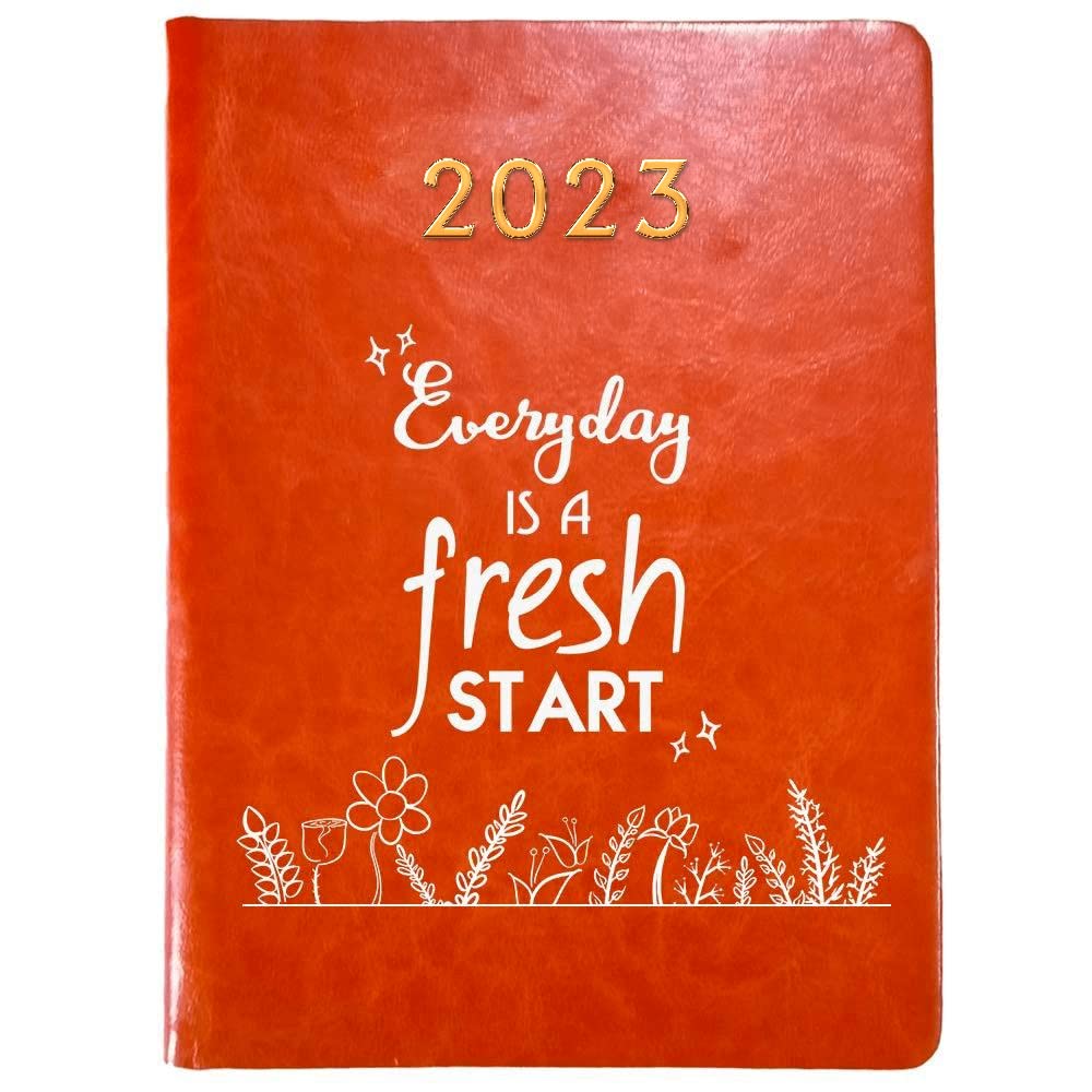 Graphique 2023 Diary Daily Planner 365 Pages.Pu Leather New Year Diary ...