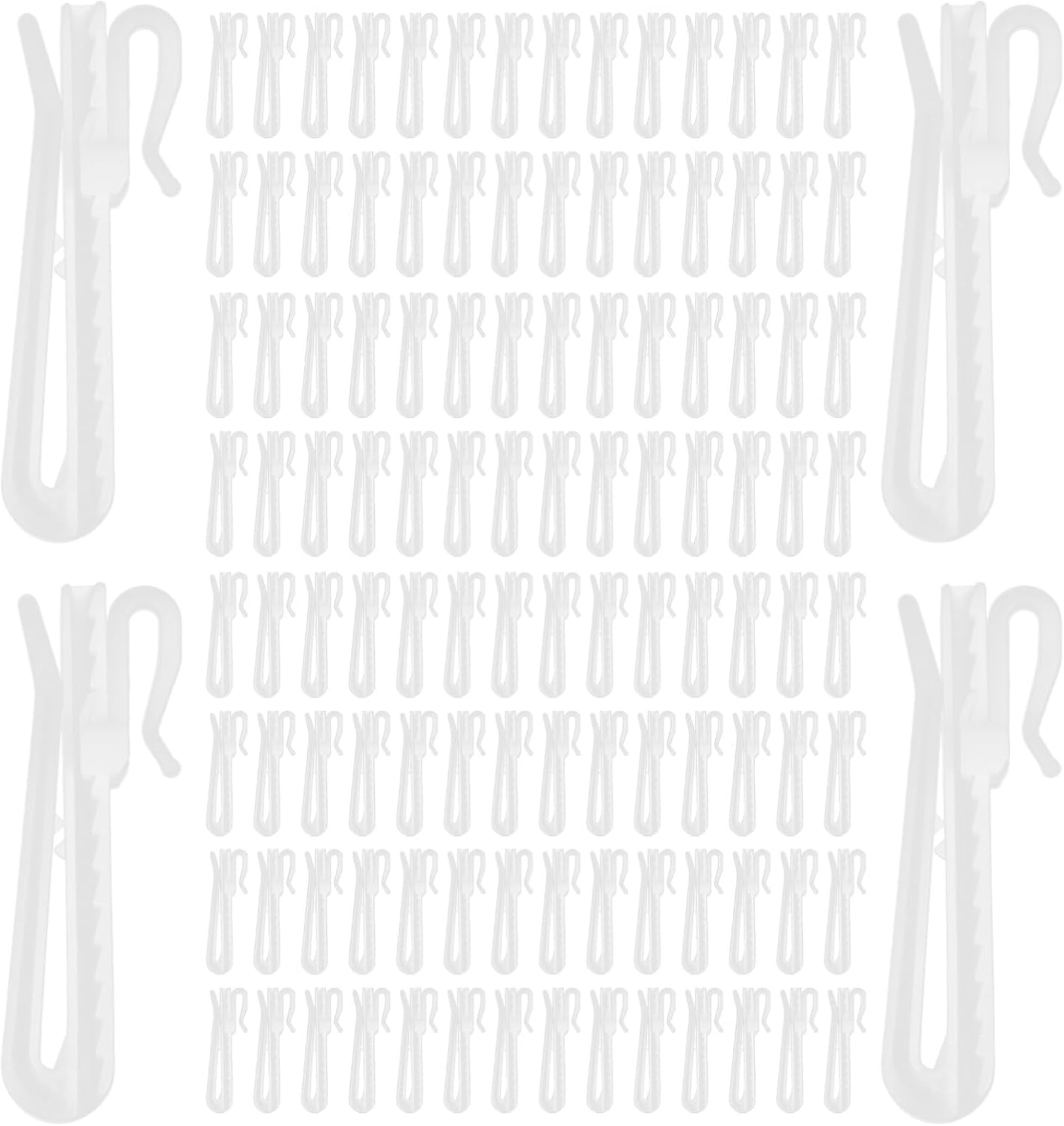 Amazon.com: HOMSFOU 100pcs Pinch Pleat Curtain Hooks Adjustable Plastic ...