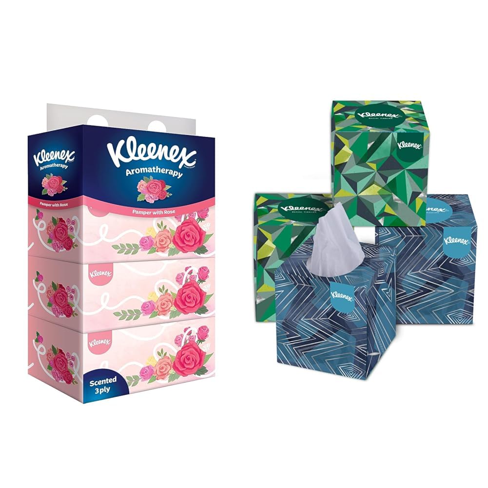 Kleenex® 3 ply Scented Facial Tissue Flat Box - Rose Aroma, 90 Pulls ...