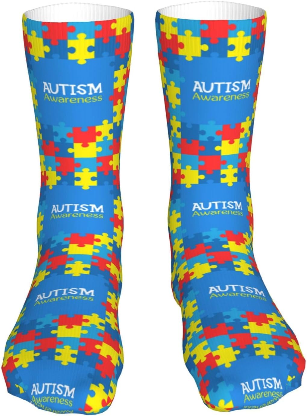 Amazon.com: Uniwneds Autism Awareness Sock Novelty Crew Socks Dress ...