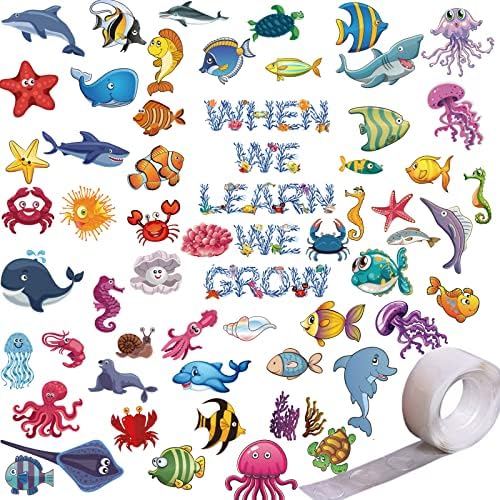 Amazon.com: Summer Bulletin Board Decorations Set Sea Life Cut Outs ...